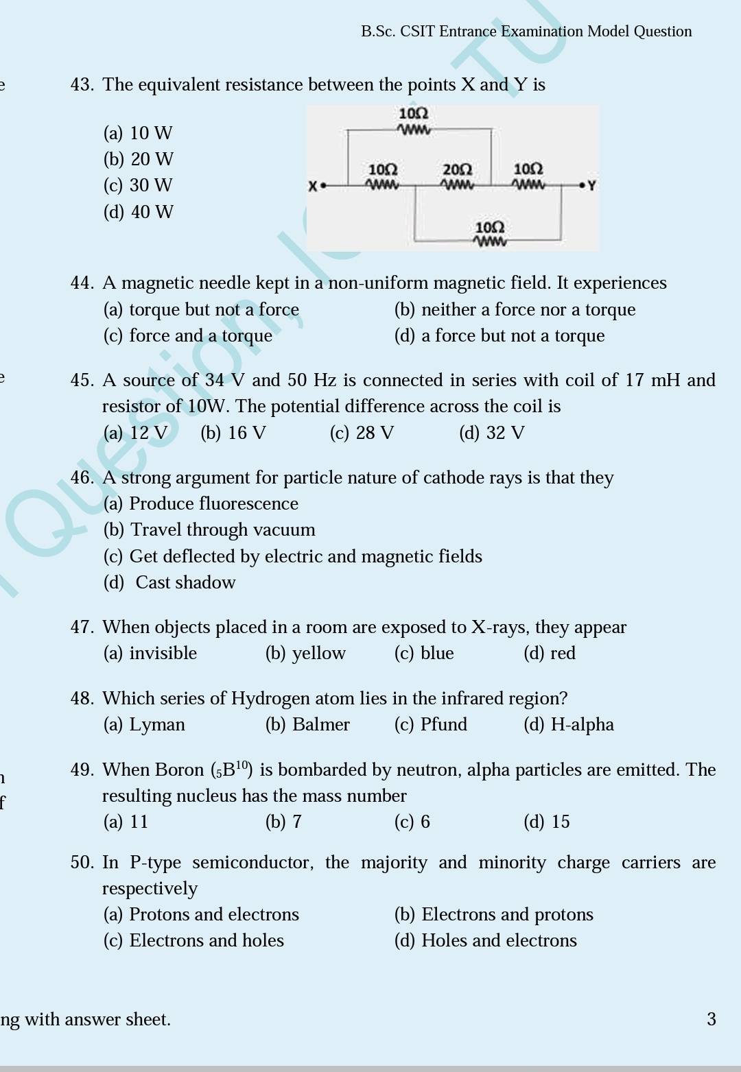 B.Sc. CSIT Entrance Model question set 1'st B.Sc. CSIT Entrance Model question set 1'st